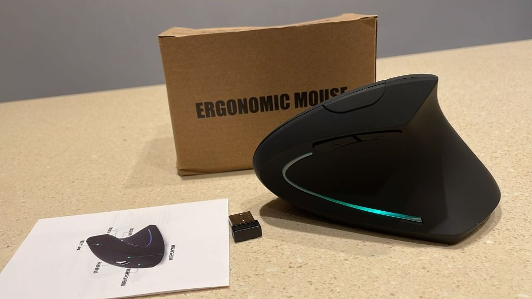 2256) ERGONOMIC MOUSE, WIRELESS MOUSE 2.4GHZ OPTICAL VERTICAL WIRELESS ...