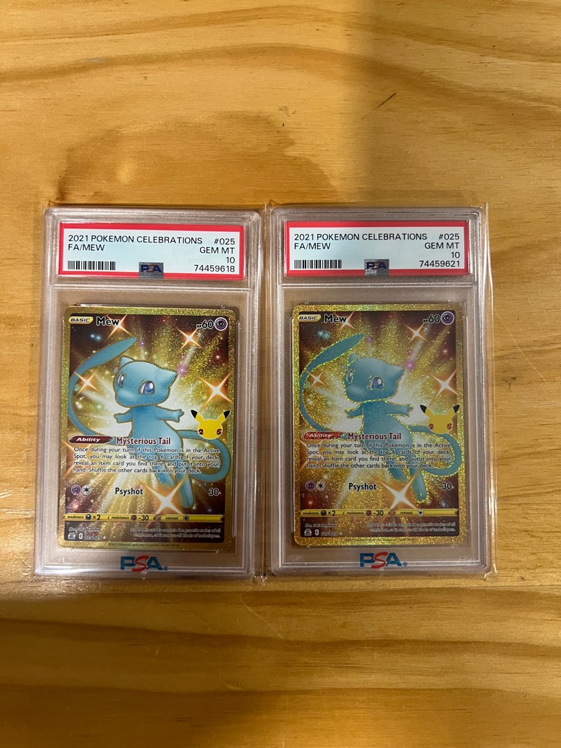 25th Celebrations PSA 10 Gold Mew, Hobbies & Toys, Toys & Games on Carousell