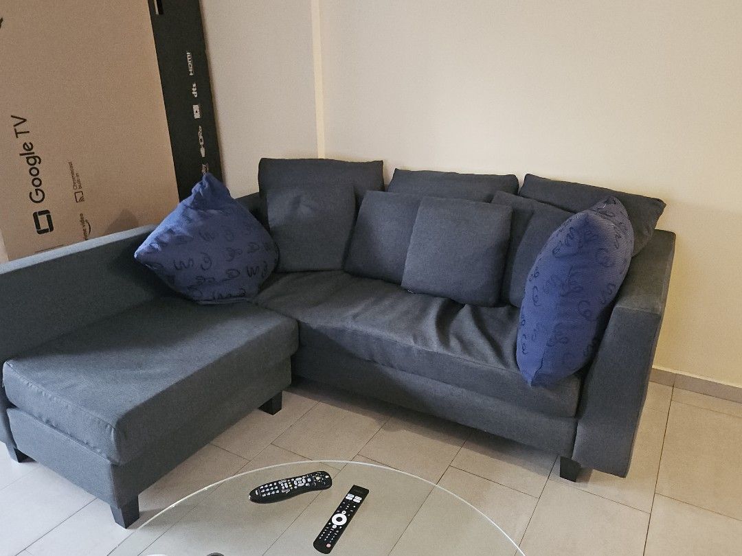 2 seater L shape sofa, Furniture & Home Living, Furniture, Sofas on ...