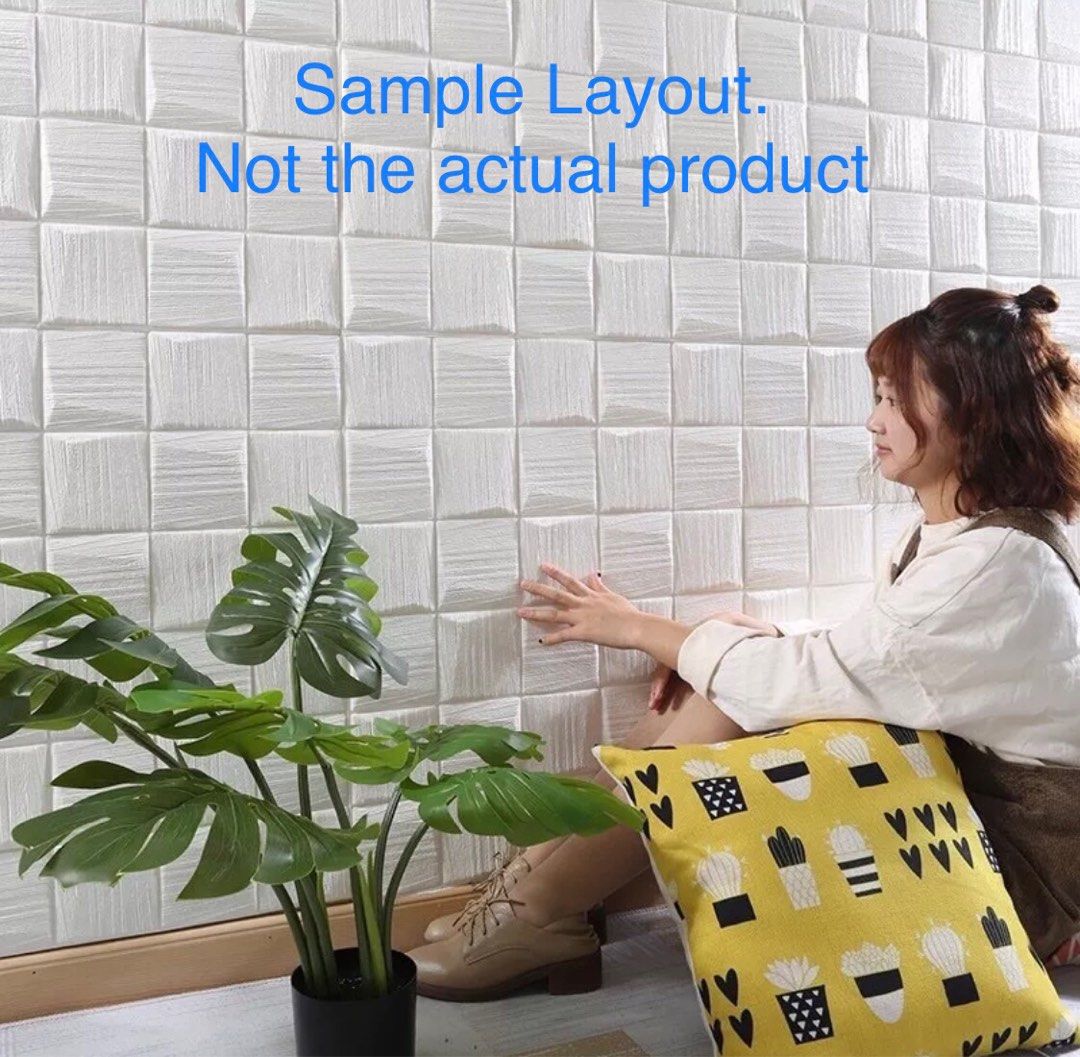 3D Foam Adhesive Wallpaper 8pcs, Furniture & Home Living, Home ...