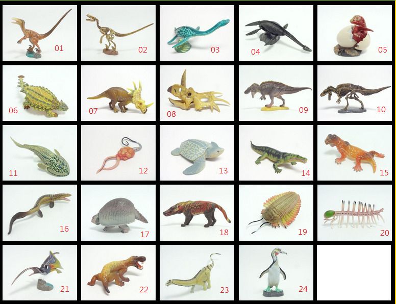 海洋堂 UHA 味覺糖 Kaiyodo Dinotales Chocola Saurs Collection 3 一套24隻 恐龍 動物 扭蛋 ...