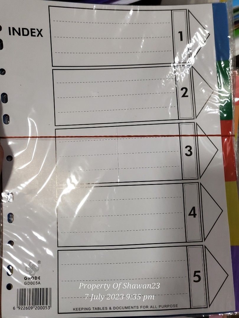 A4 colour divider, Hobbies & Toys, Stationery & Craft, Stationery ...