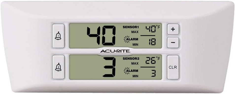 AcuRite 00986A2 Refrigerator/Freezer Wireless Digital Thermometer ...