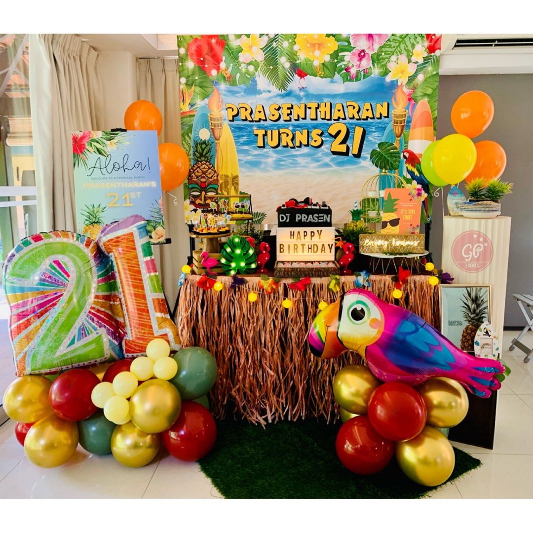 Hawaiian Aloha Theme Dessert Table Decor Set Up, Lifestyle Services ...