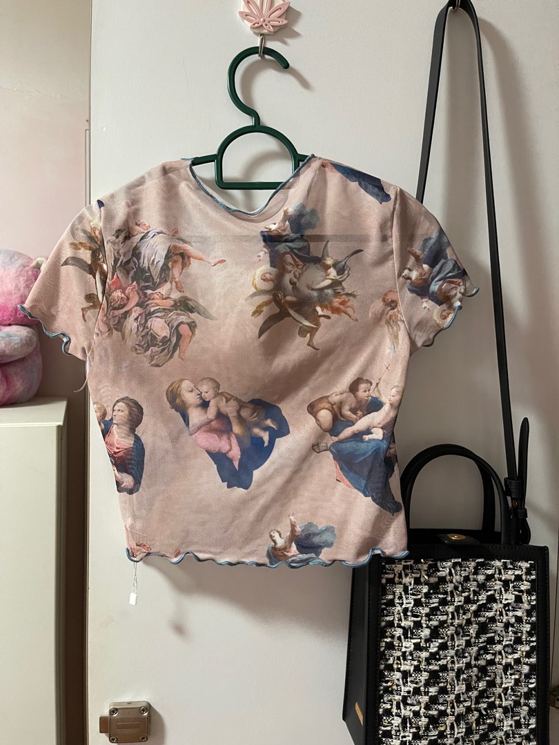 Angel Mesh Crop Top, Women's Fashion, Tops, Other Tops on Carousell