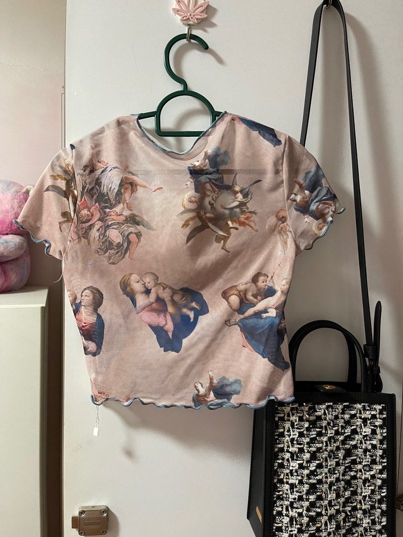 Angel Mesh Crop Top, Women's Fashion, Tops, Other Tops on Carousell
