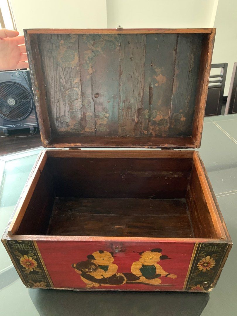Antique Wooden storage box, Hobbies & Toys, Memorabilia & Collectibles ...