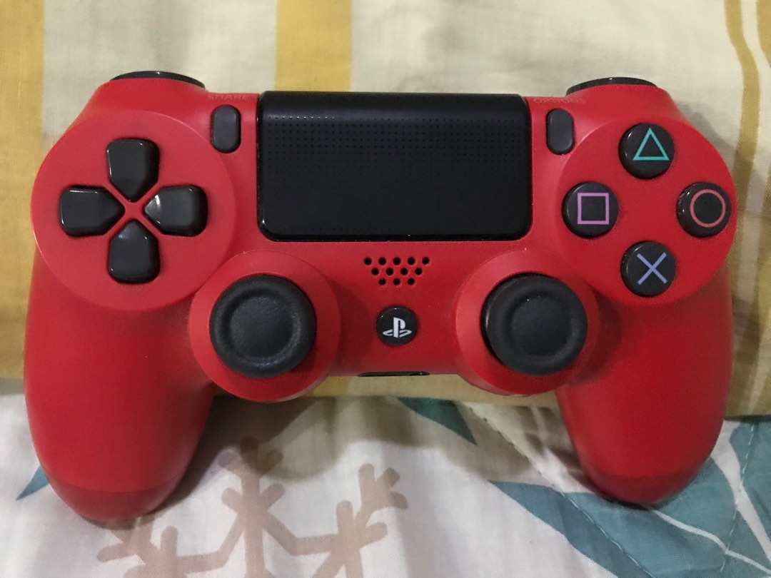 Authentic PS4 wireless controller magma red on Carousell