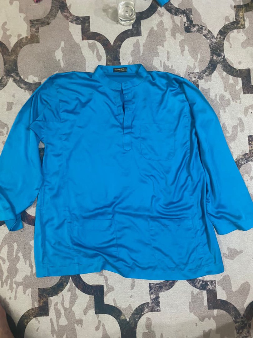 Baju melayu biru, Men's Fashion, Muslim Wear, Baju Melayu on Carousell