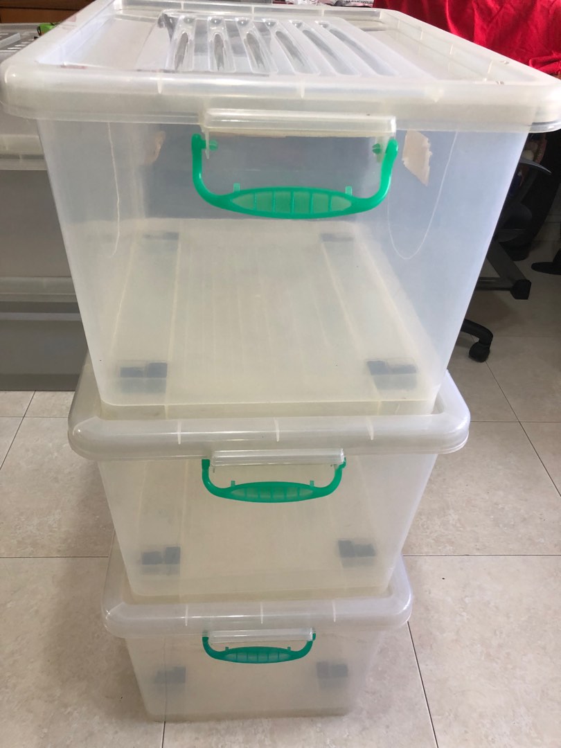 Big Plastic Storage Boxes (4 wheels ), Furniture & Home Living, Home ...