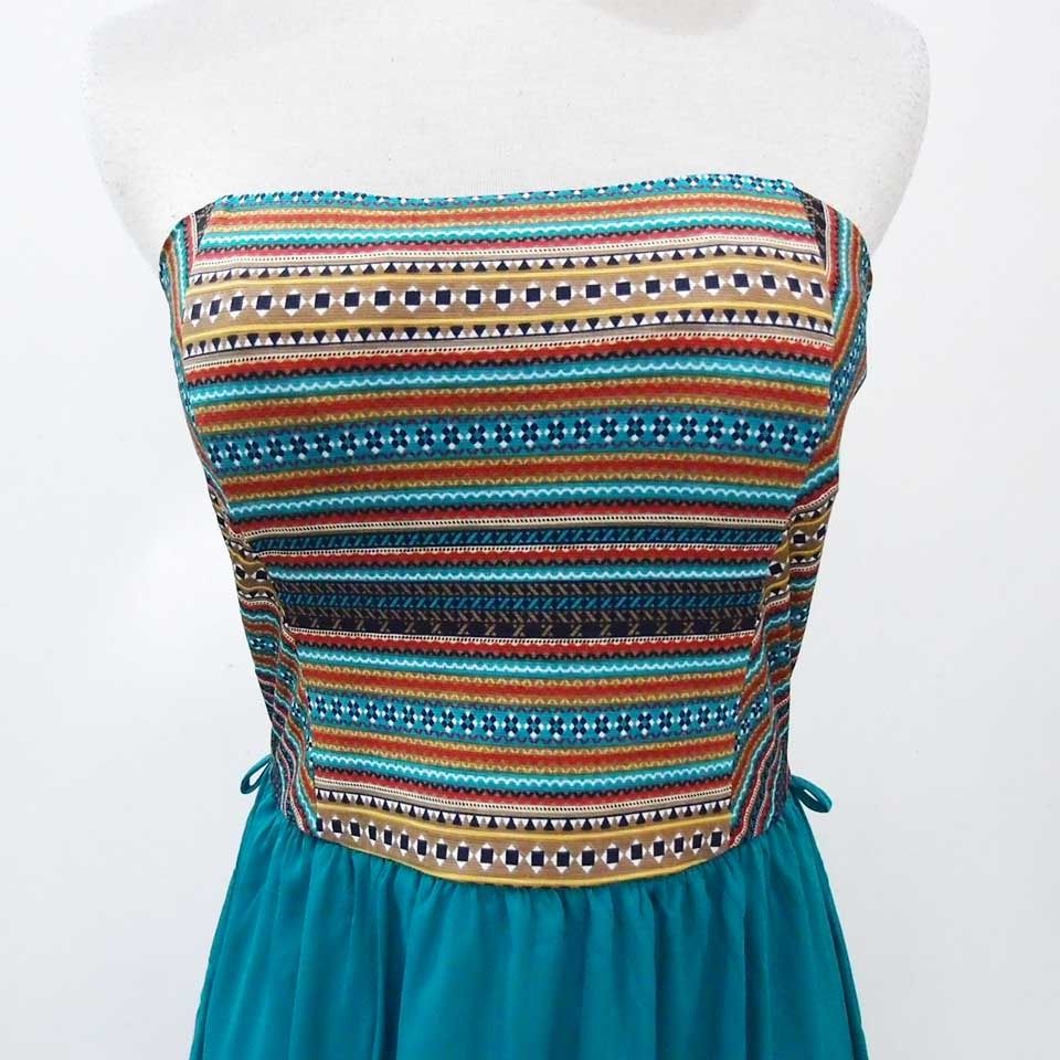 BT349 SIZE M MINI DRESS KEMBEN CUP BRA GREEN MOTIF TENUN, Fesyen Wanita ...