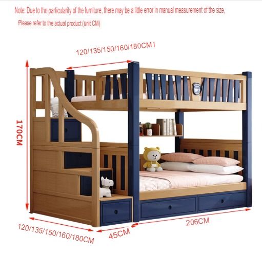 Bunk bed bunk bed high and low bed all solid wood mother and child bed adult two-story elevated ...