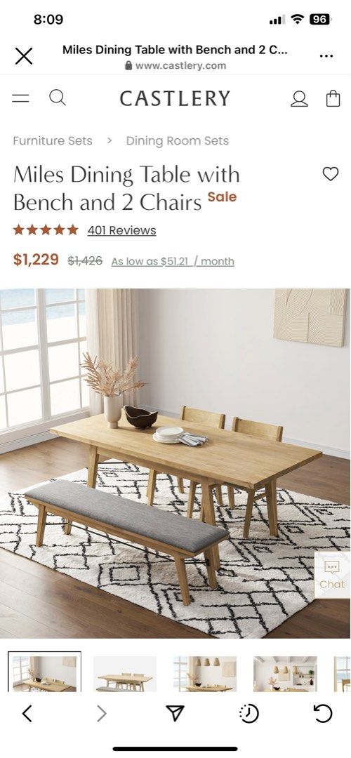 Castlery Dining table set, Furniture & Home Living, Furniture, Tables ...