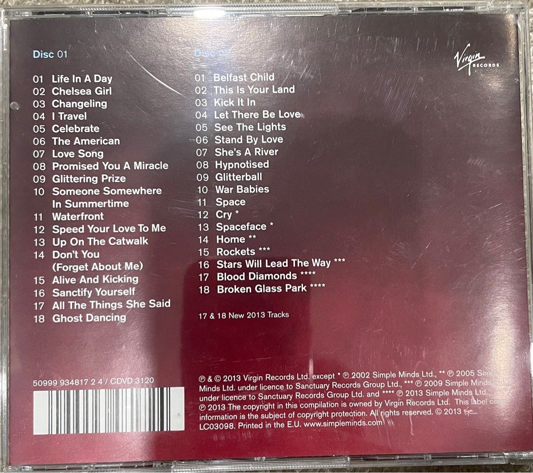 CD: rock, 80’s - Simple Minds Celebrate 2 CDs, EU Pressing, 36 tracks ...