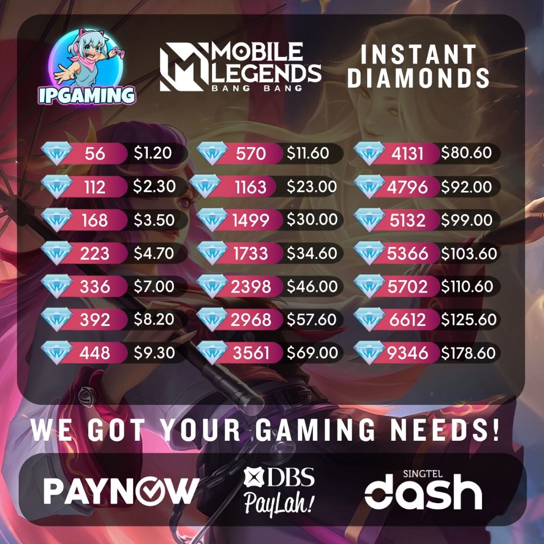 [CHEAPEST] MLBB / Mobile Legends Diamonds, Video Gaming, Gaming ...