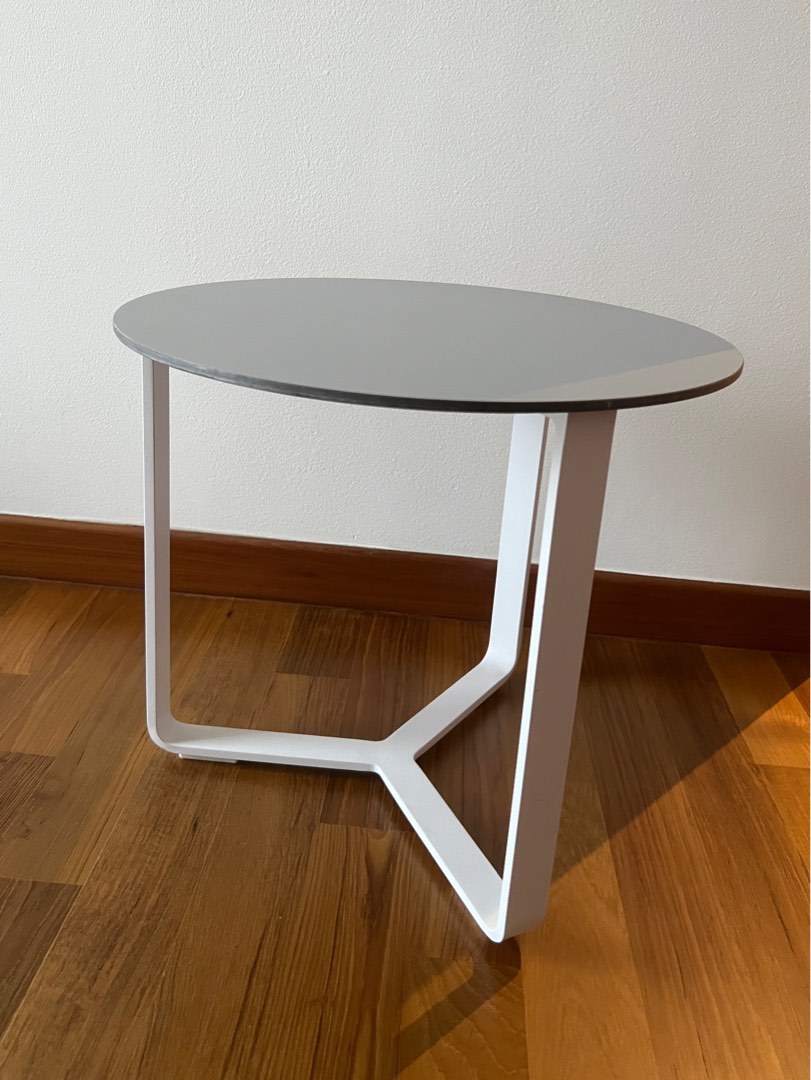 COMFORT FURNITURE Side Coffee Table Grey White 40cm, Furniture & Home ...