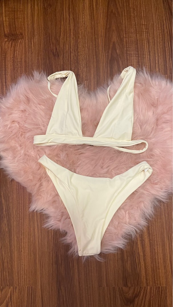 Cream bikini, Women's Fashion, Swimwear, Bikinis & Swimsuits on Carousell