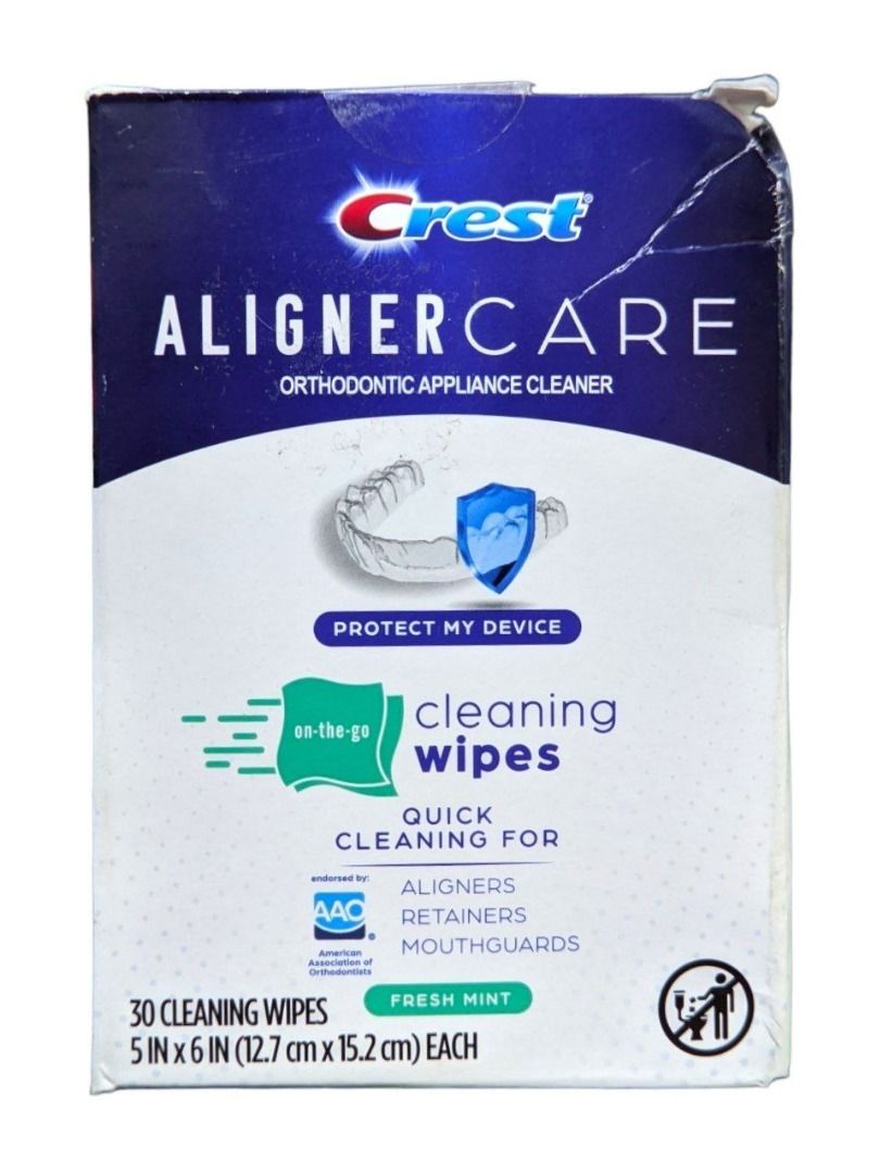 Crest Aligner Care Cleaning Wipes for Aligners, Retainers, Mouth Guards ...