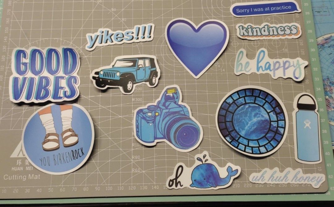 cute bujo blue theme Stickers, Hobbies & Toys, Stationery & Craft ...