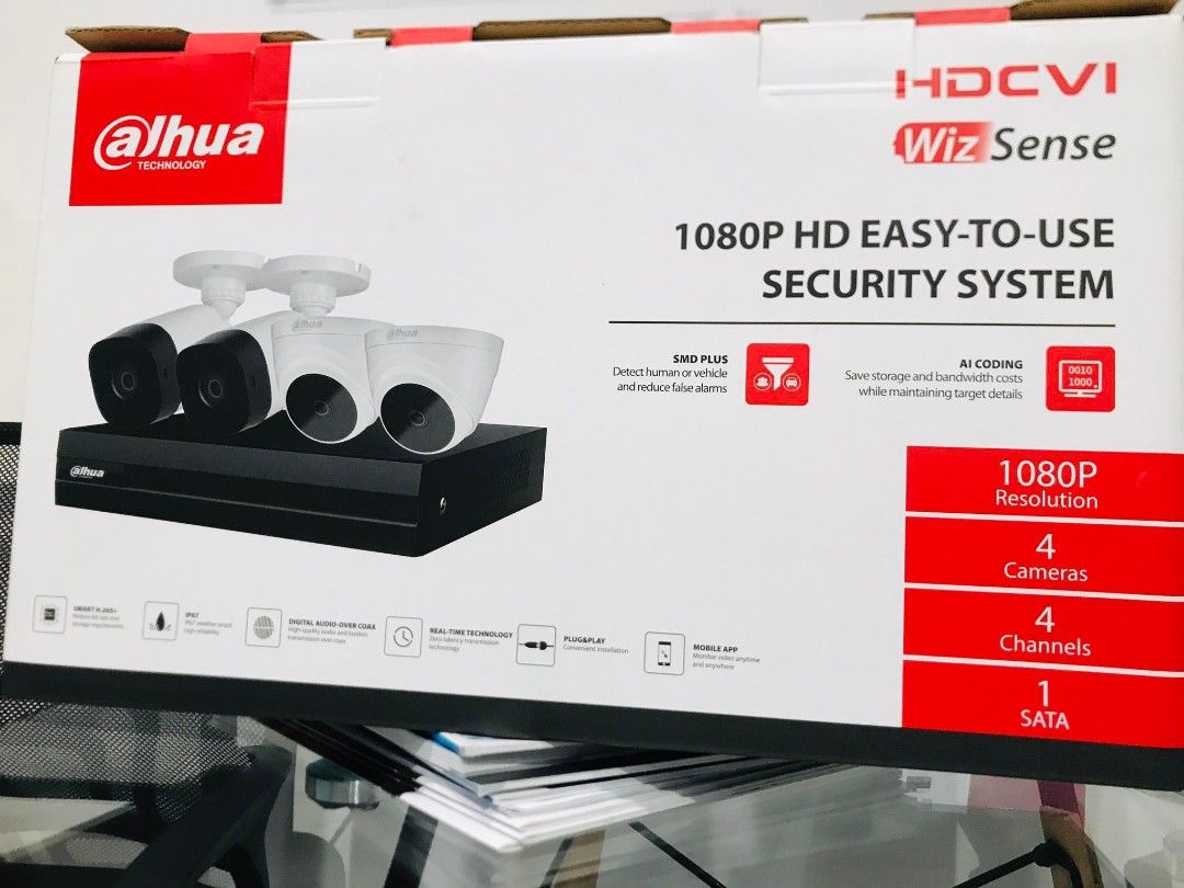 Dahua Wiz Sense 4 Channel Camera Kit 1x AI XVR 2x 2MP Bullet 2x 2MP ...