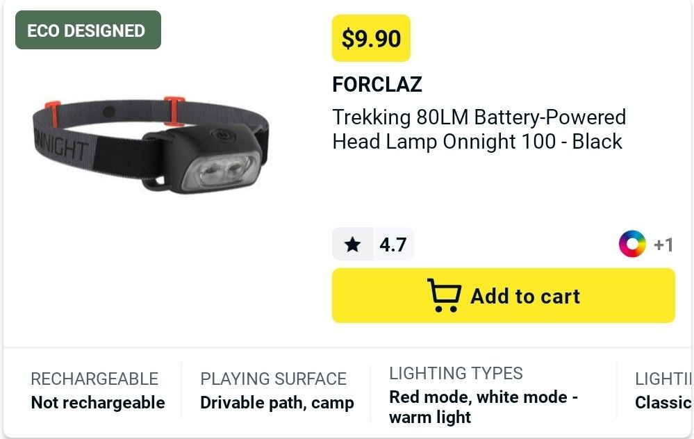 Decathlon FORCLAZ headlight, Sports Equipment, Hiking & Camping on ...