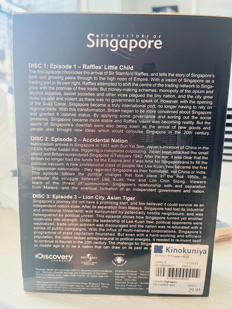 Discovery Channel The History of Singapore DVD 3pcs, Hobbies & Toys ...