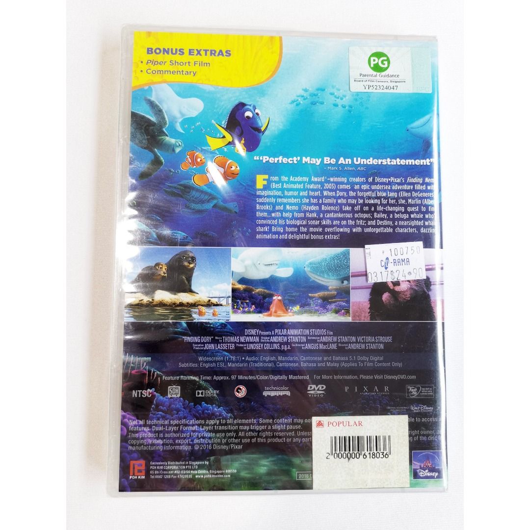 Disney PIXAR Finding Dory DVD, Hobbies & Toys, Music & Media, CDs ...