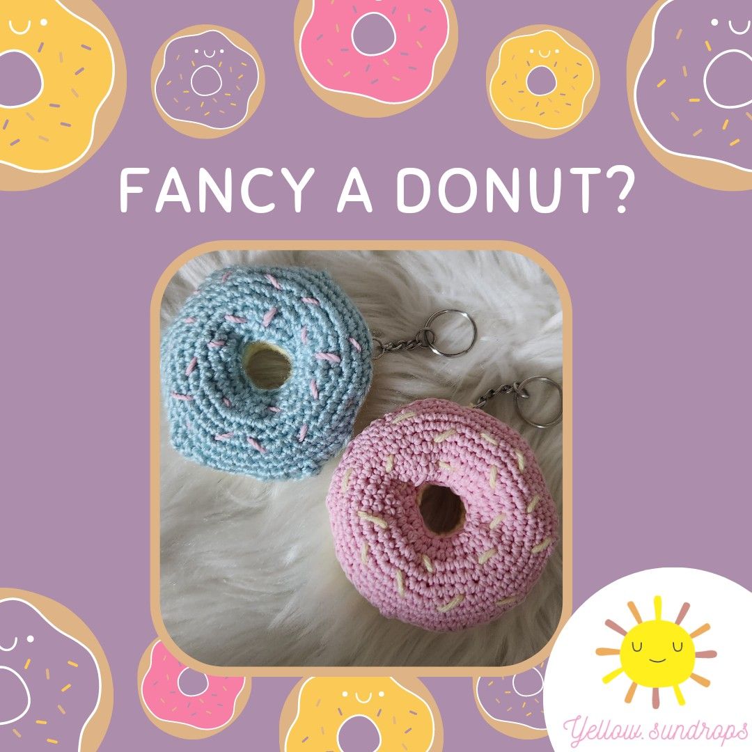 Donut keychain, Hobbies & Toys, Stationery & Craft, Handmade Craft on ...