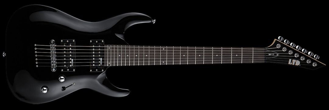 ESP LTD MH-17 Black 7 String Electric Guitar, Hobbies & Toys, Music ...