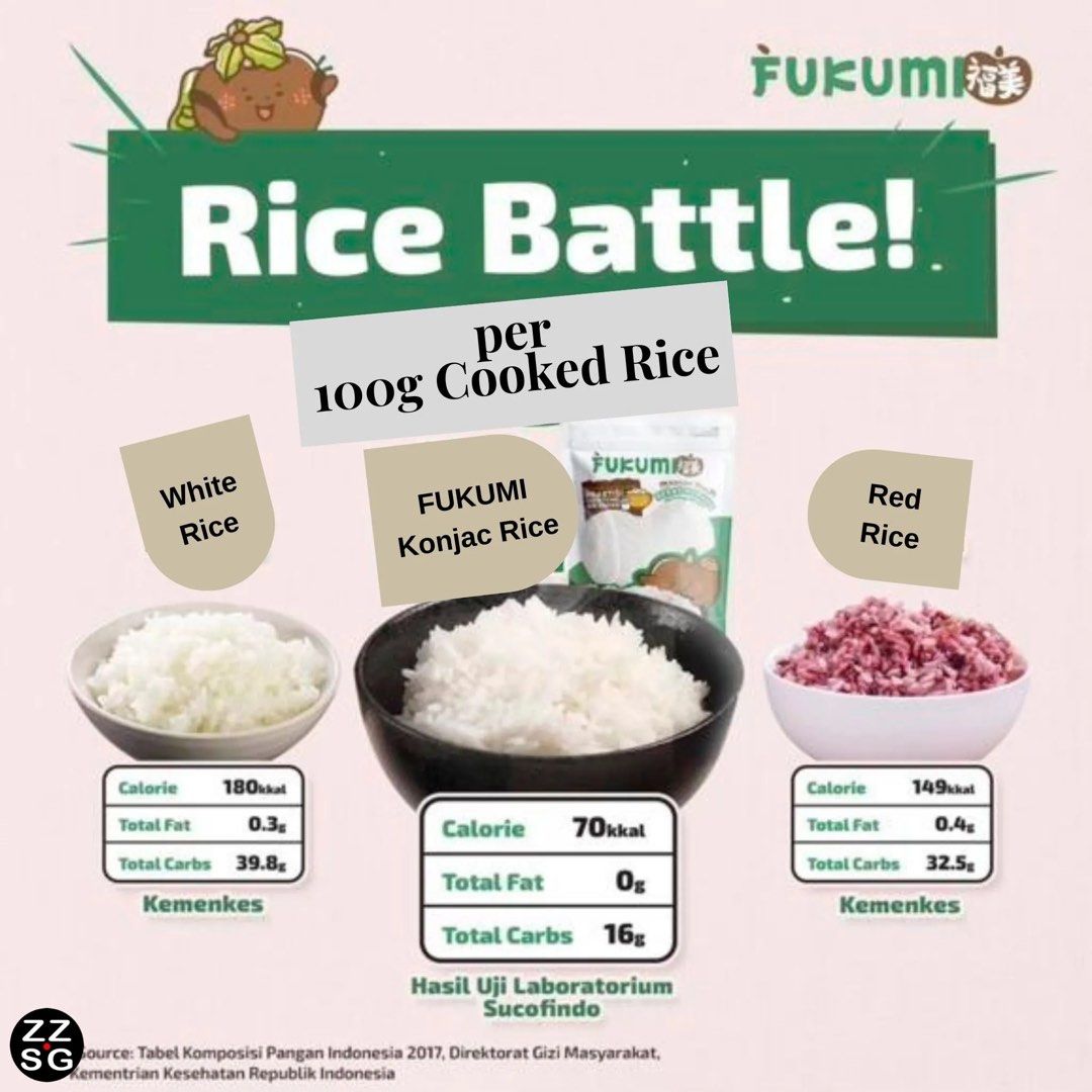 Fukumi instant konjac porang rice in sachet, Food & Drinks, Rice ...