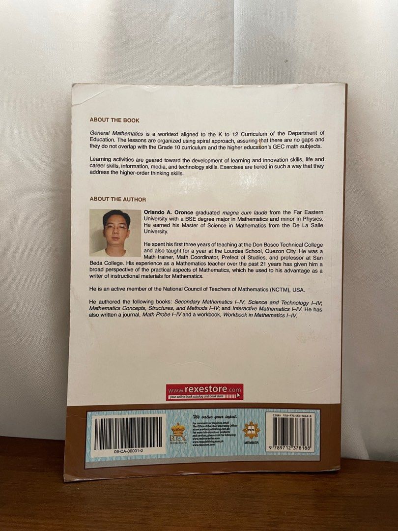 Rex General Mathematics by Orlando A. Oronce, Hobbies & Toys, Books ...