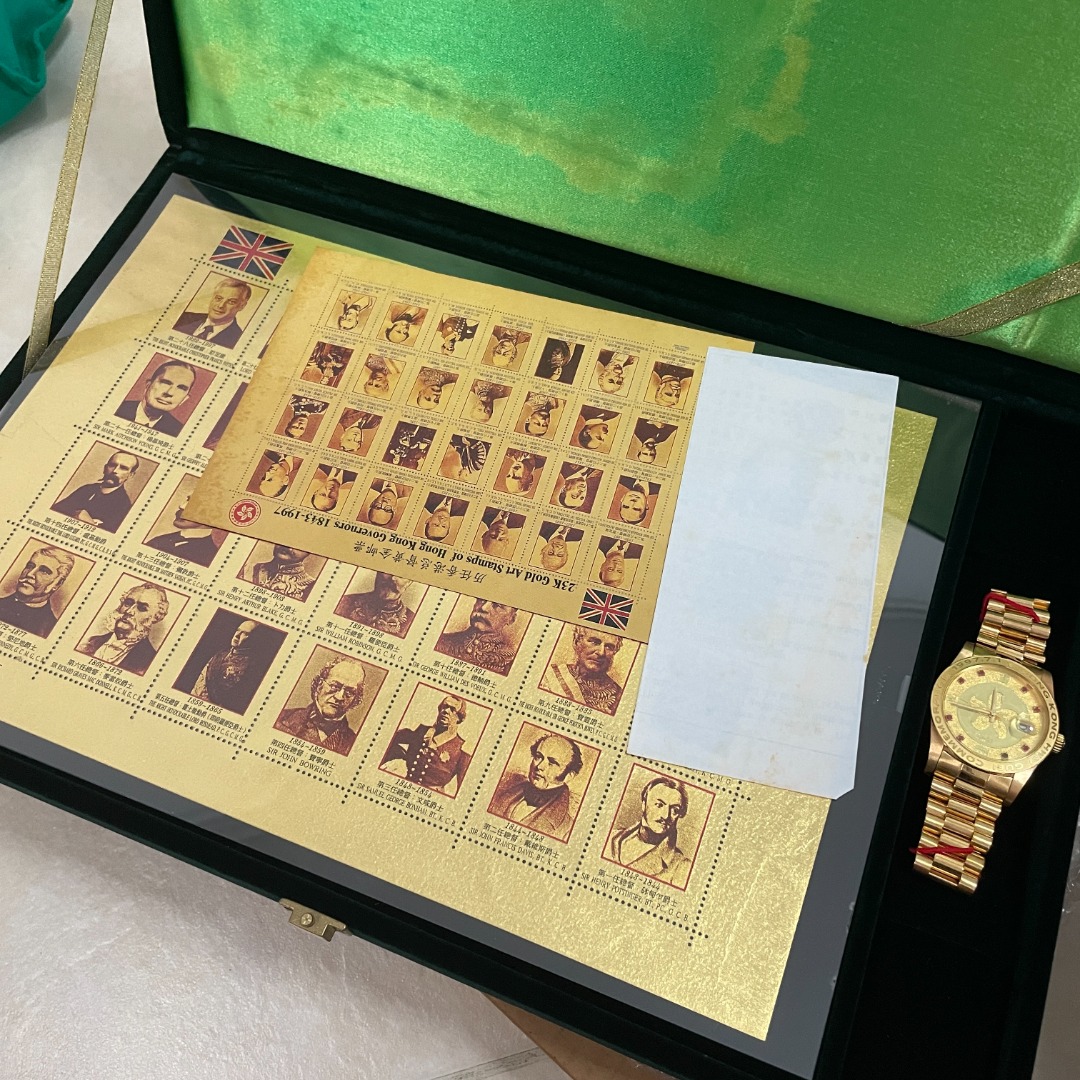 GOLD STAMPS SINGAPORE MINT VINTAGE COLLECTION WITH GOLD WATCH, Hobbies ...