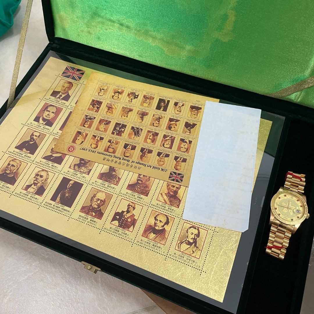 GOLD STAMPS SINGAPORE MINT VINTAGE COLLECTION WITH GOLD WATCH, Hobbies ...