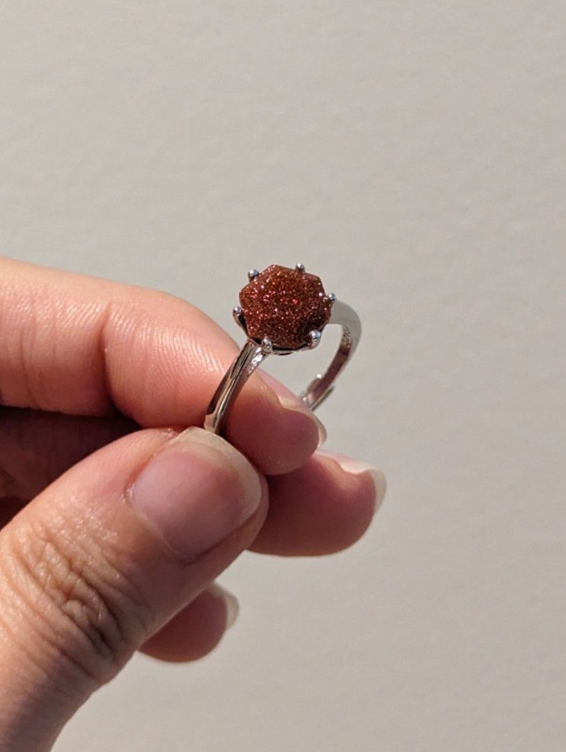 Golden sandstone ring, Women's Fashion, Jewelry & Organisers, Rings on ...