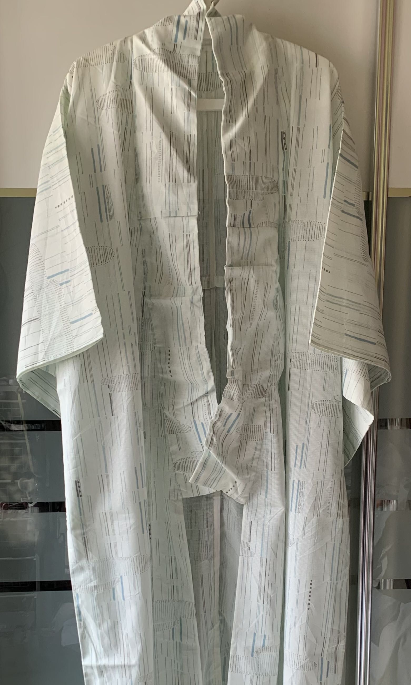 Hitoe Kimono White with Stripe Patterns, Women's Fashion, Dresses ...