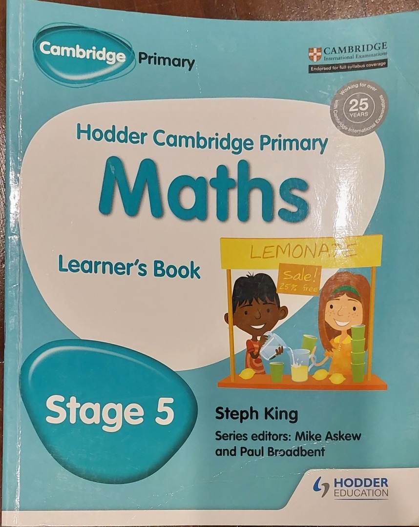 Hodder Cambridge Primary Stage 5 Math's Learner's Book, Hobbies & Toys ...