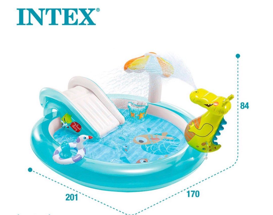 Intex inflatable pool with slide and spray, Hobbies & Toys, Toys ...