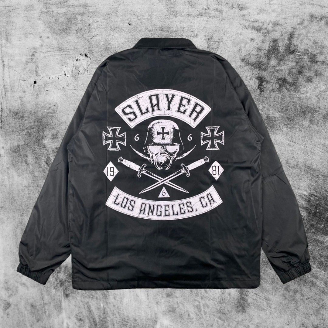 Jaket Coach Slayer Hitam, Fesyen Pria, Pakaian , Baju Luaran di Carousell