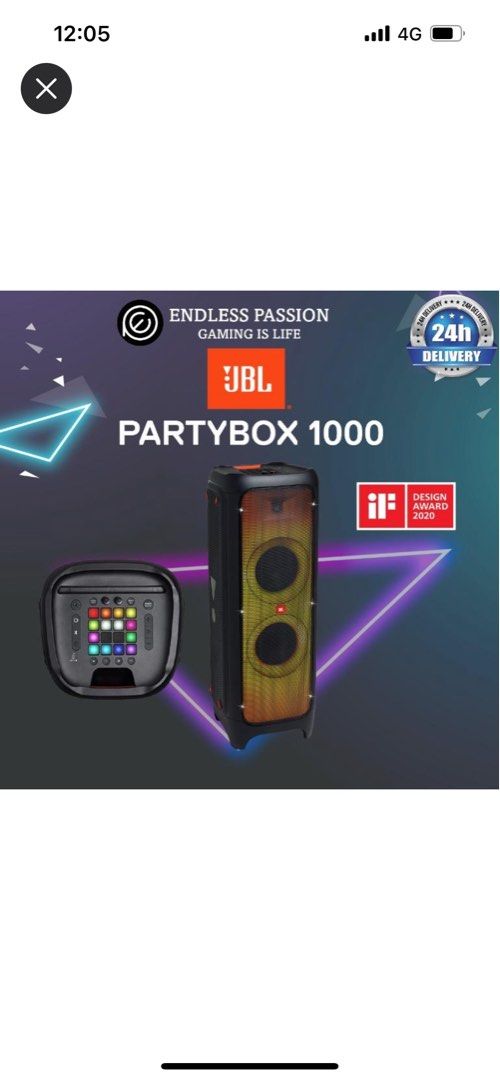 Jbl 1000 party box high power speakers 1100 wattage events audio rental ...