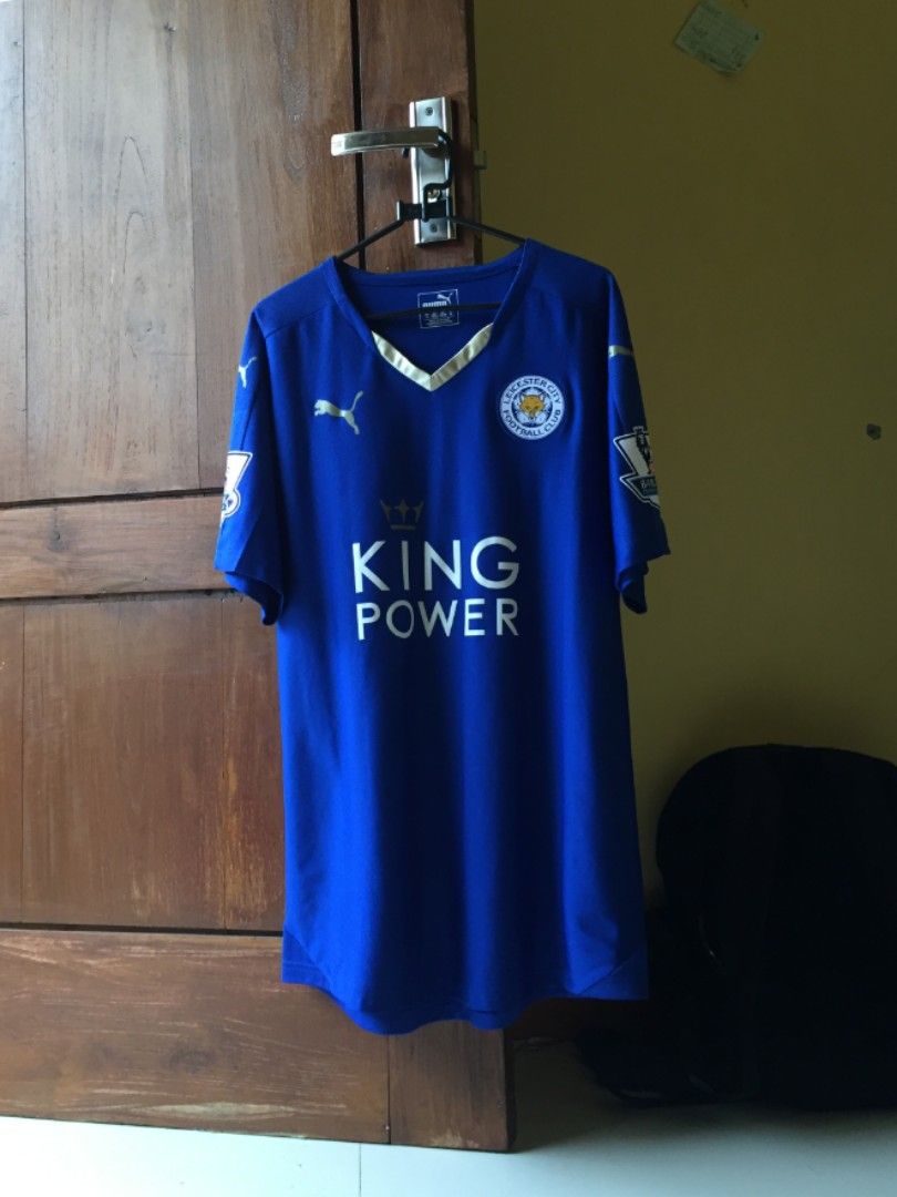 Jersey Original Leicester City Home 2015-2016 EPL Champions Musim Juara, Fesyen Pria, Pakaian ...