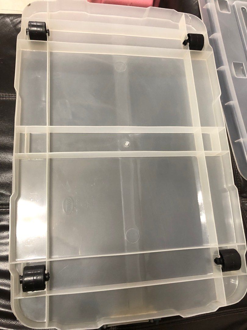 Large Plastic Storage box (4 wheels), Furniture & Home Living, Home ...