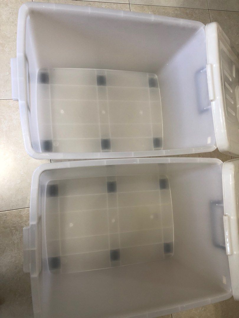 Large Plastic Storage Boxes ( with 6 wheels), Furniture & Home Living ...