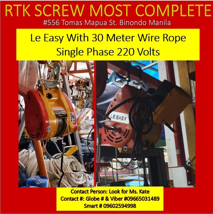 Le Easy With 30 Meter Wire Rope Single Phase 220 Volts, Commercial ...