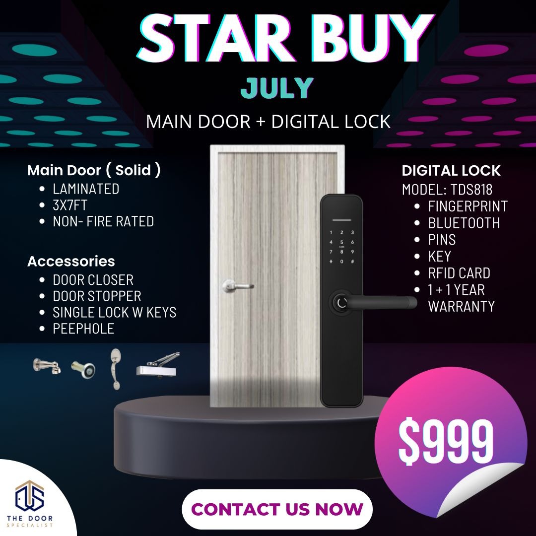 Main Door and Digital Lock Bundle, Furniture & Home Living, Security ...