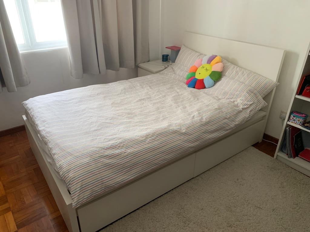 Malm Super Single Bed with Hamarvik Mattress, Furniture & Home Living ...