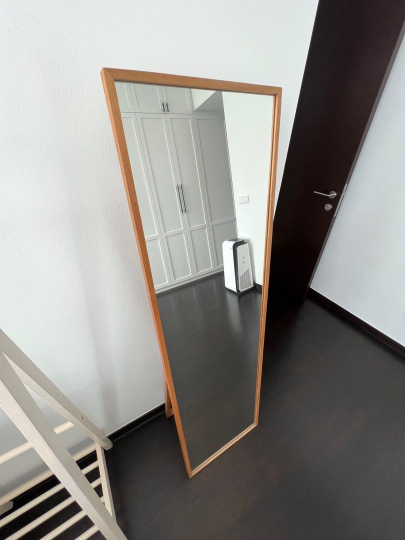 Muji standing wooden mirror, Furniture & Home Living, Home Decor ...