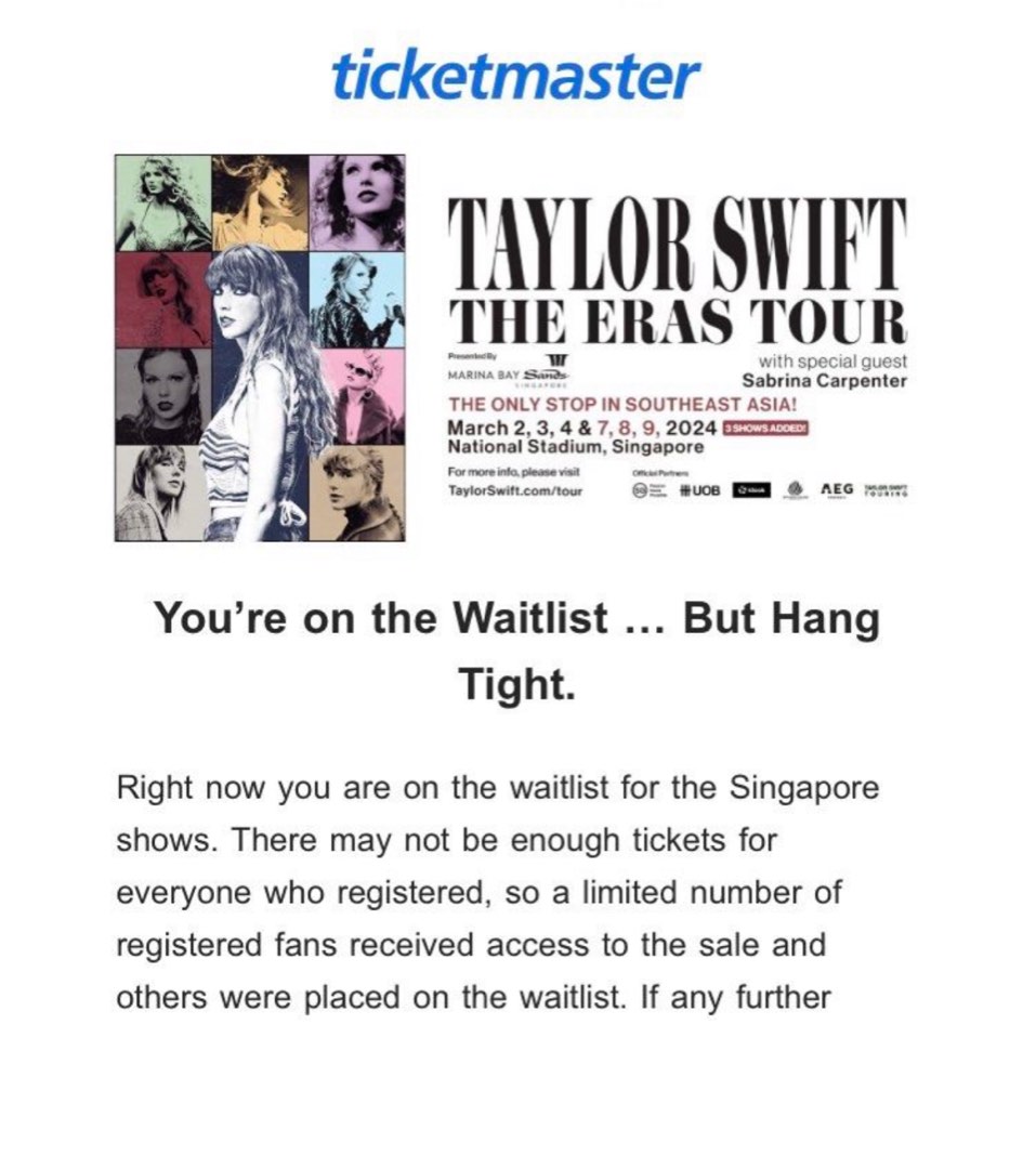 Need Taylor Swift Access Code just to try, Tickets & Vouchers, Event ...