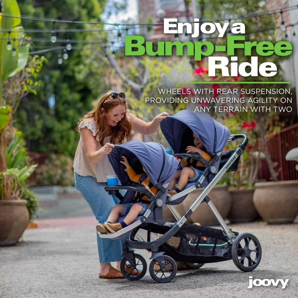 New Joovy Qool Double Stroller, Customizable Modular Stroller, Jet (Jet ...