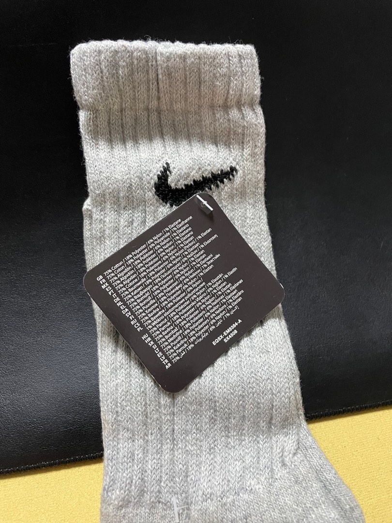 NIKE CREW SOCK (GREY), Men's Fashion, Watches & Accessories, Socks on ...