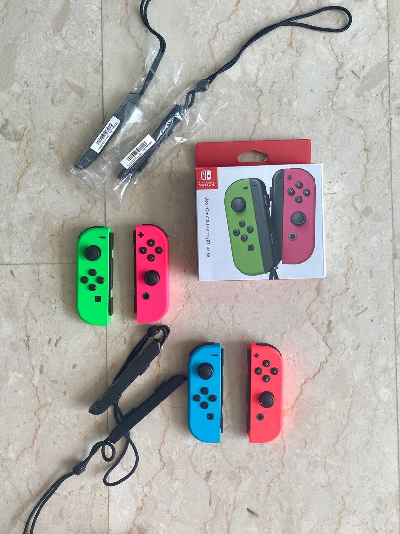 (RED BLUE LEFT) Authentic Nintendo Switch Joycons, Video Gaming, Gaming ...